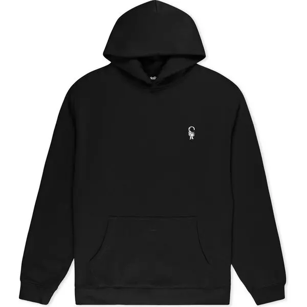 DALIX Astronaut Relaxed Midweight Fleece Pullover Hoodie - Black