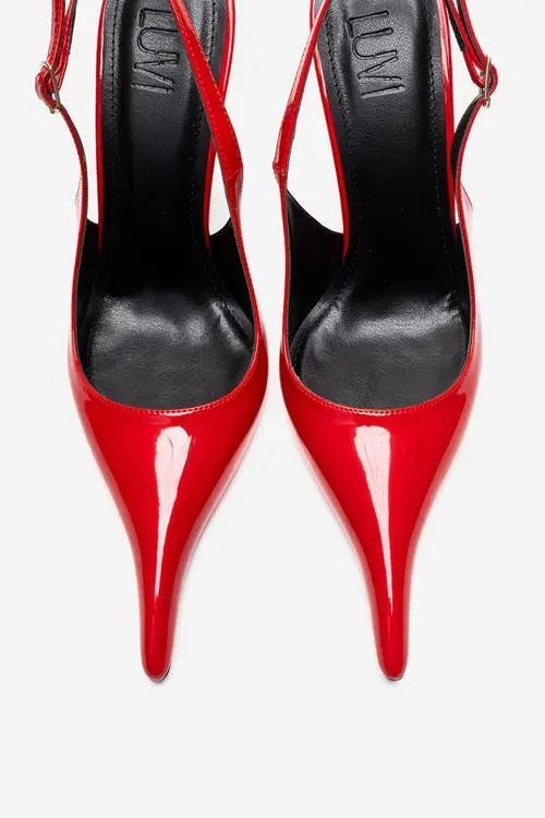 PROLOGUE SHOES Candy Pointed-toe Stiletto Pumps - Red