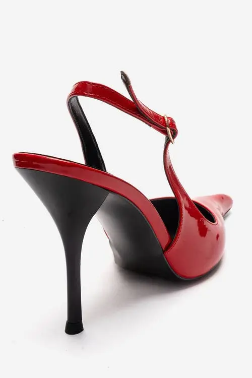 PROLOGUE SHOES Candy Pointed-toe Stiletto Pumps - Red