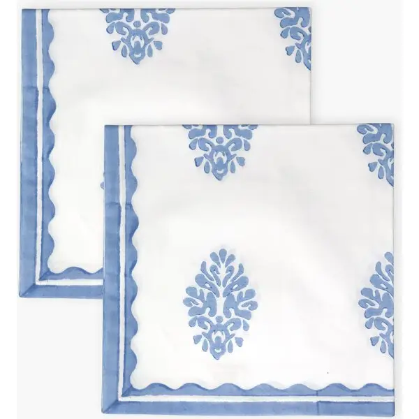 BANYAN & BIRCH Nilapure Cotton Table Napkin Set Of 2 - Pastel Blue