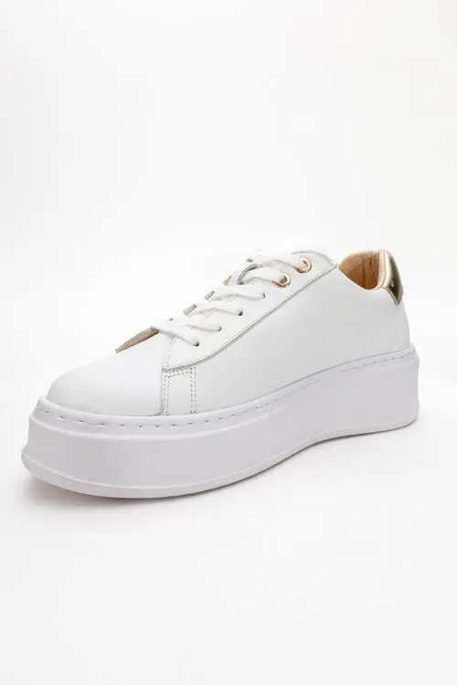 FOREVER & ALWAYS SHOES Paloma Leather Sneaker - White
