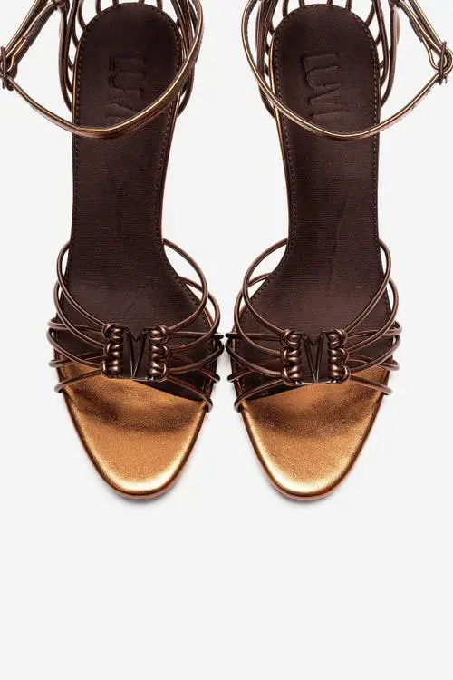PROLOGUE SHOES Arona Stiletto Sandals - Brown
