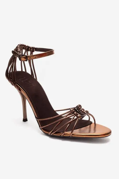 PROLOGUE SHOES Arona Stiletto Sandals - Brown