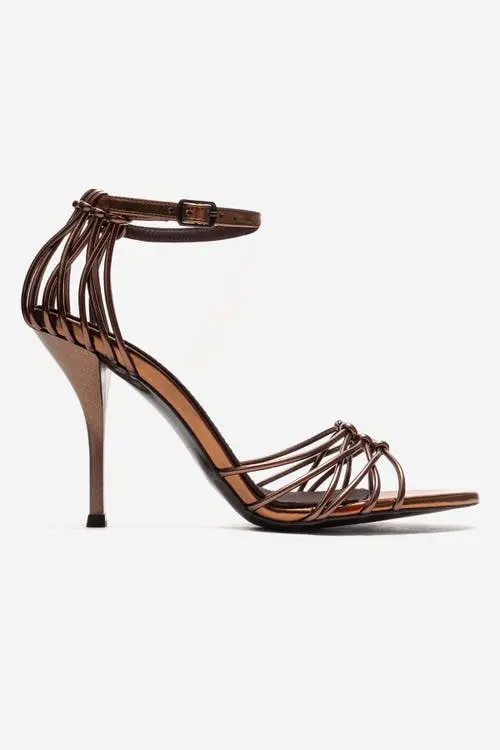 PROLOGUE SHOES Arona Stiletto Sandals - Brown