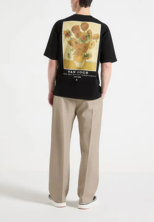 Manière De Voir Sunflowers Van Gogh Cotton T-shirt - Black