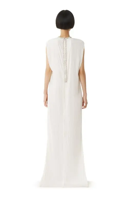 LANVIN Embroidered Charmeuse Gown - White