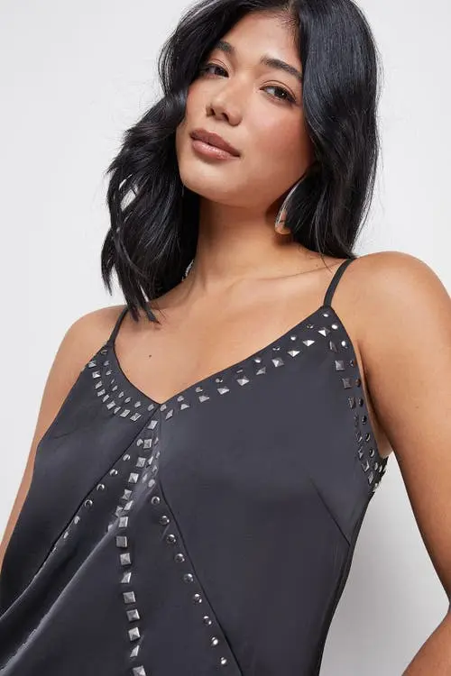 WAREHOUSE Stud-embellished Cami Slip Dress