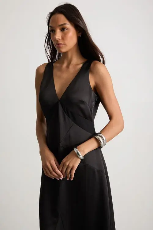 WAREHOUSE Satin And Chiffon Mix Midaxi Dress