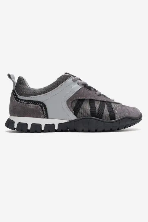 FOREVER & ALWAYS SHOES Fiera Leather And Mesh Sneakers - Grey