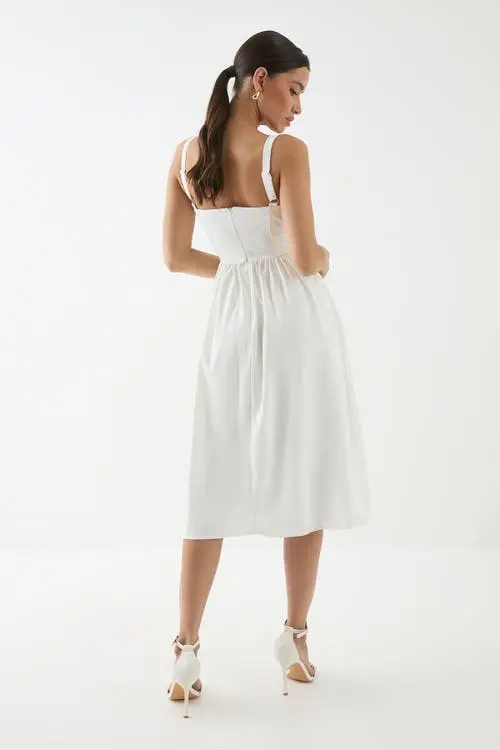 MISSPAP A-line Midi Dress With Square Neck