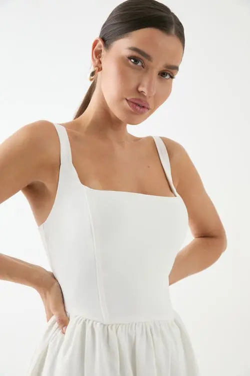 MISSPAP A-line Midi Dress With Square Neck