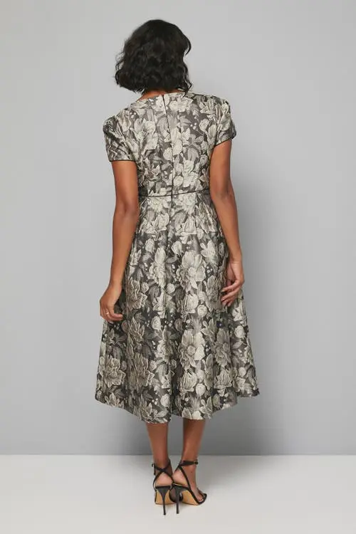 WALLIS Jacquard Seam Detail Midi Dress