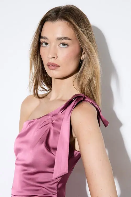 MISSPAP Asymmetric Bridesmaid Dress With Bow Detail