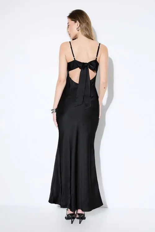 MISSPAP Premium Satin Bow Dress