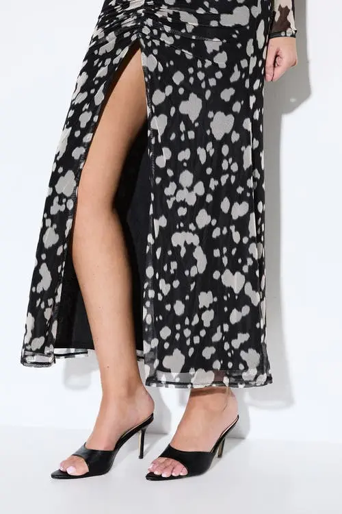 MISSPAP Spot Print Mesh Scarf Dress