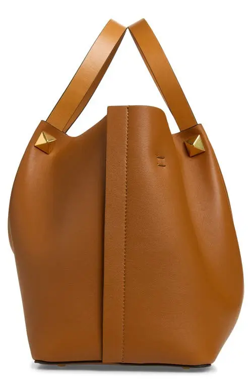 Valentino Garavani Vlogo Leather Tote - Brown