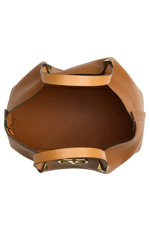 Valentino Garavani Vlogo Leather Tote - Brown