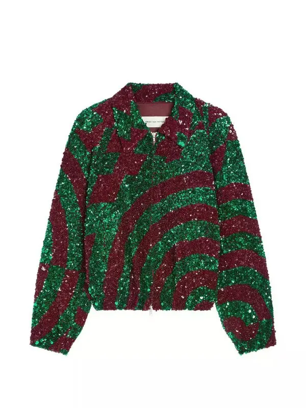 Dries Van Noten Sequinned Jacket - Red