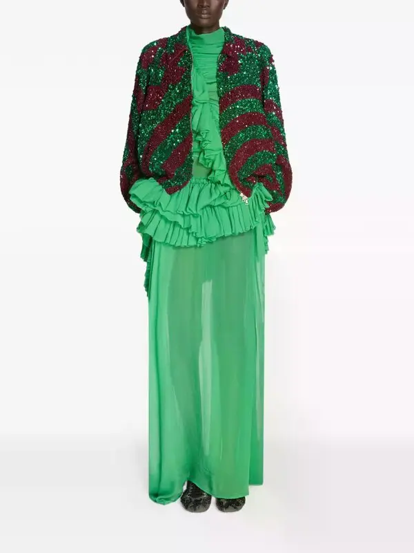 Dries Van Noten Sequinned Jacket - Red