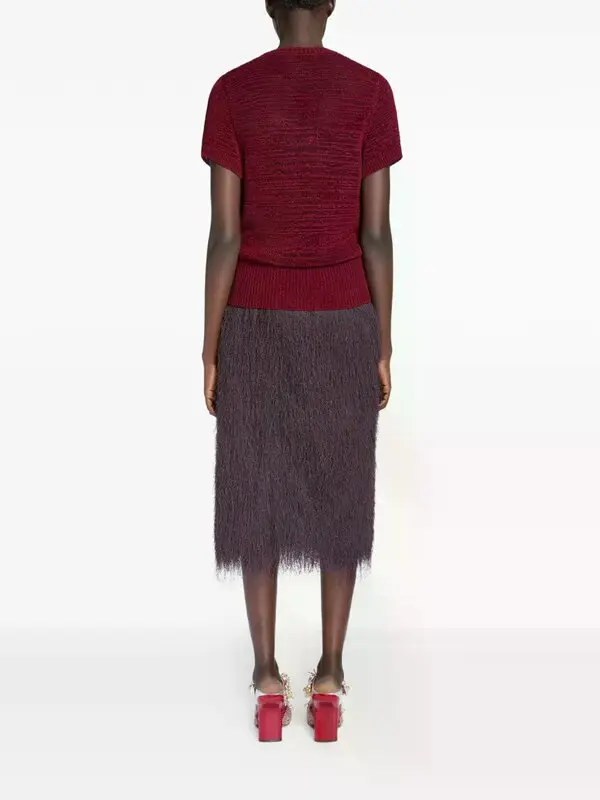 Dries Van Noten Midi Fringe Skirt - Purple