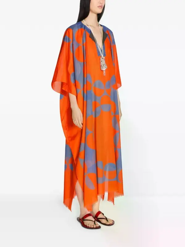 Dries Van Noten Printed Kaftan - Orange