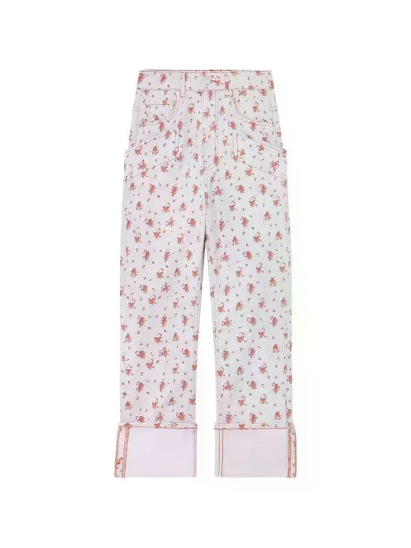 GANNI Capri Slim Jeans In Printed Denim