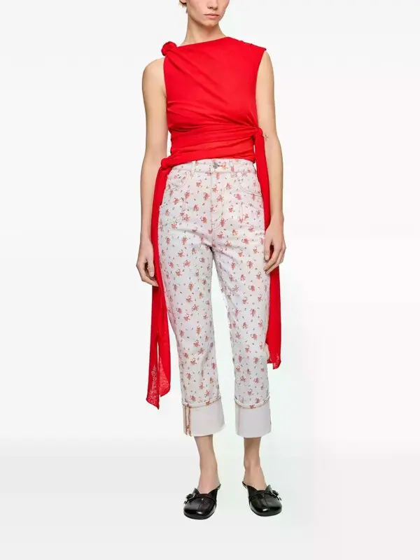 GANNI Capri Slim Jeans In Printed Denim