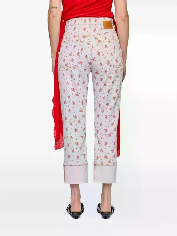 GANNI Capri Slim Jeans In Printed Denim