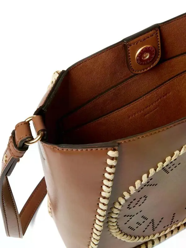 Stella McCartney Logo Laser-cut Shoulder Bag - Brown