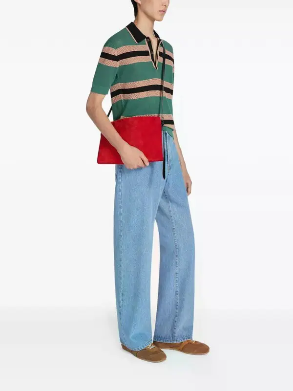 Dries Van Noten Suede Crossbody Bag - Red
