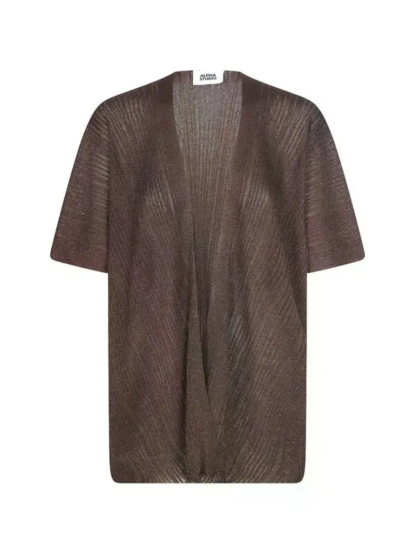 Alpha Studio Open-front Ribbed Cardigan