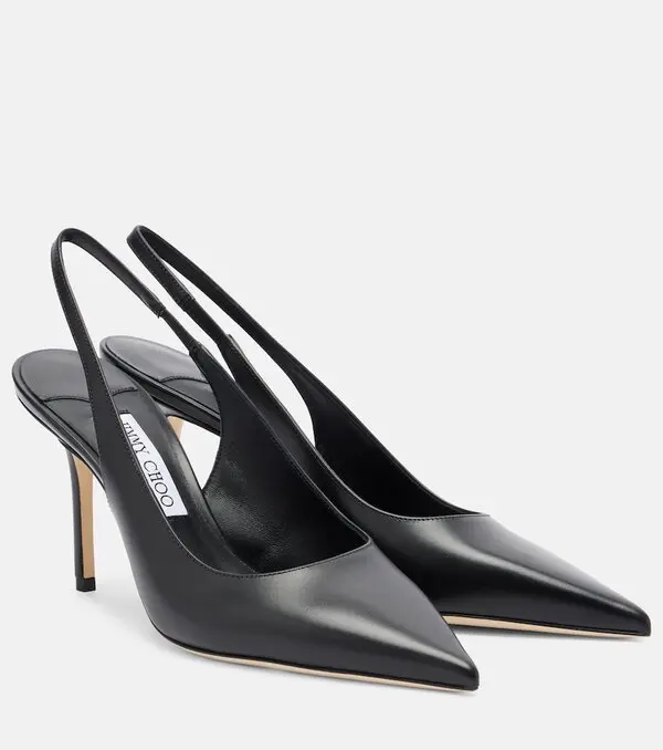 JIMMY CHOO Love Leather Slingback Pumps - Black
