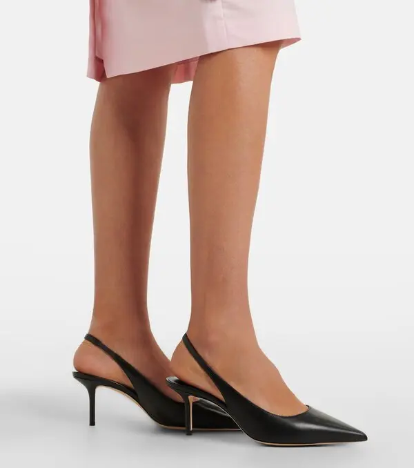 JIMMY CHOO Love Leather Slingback Pumps - Black