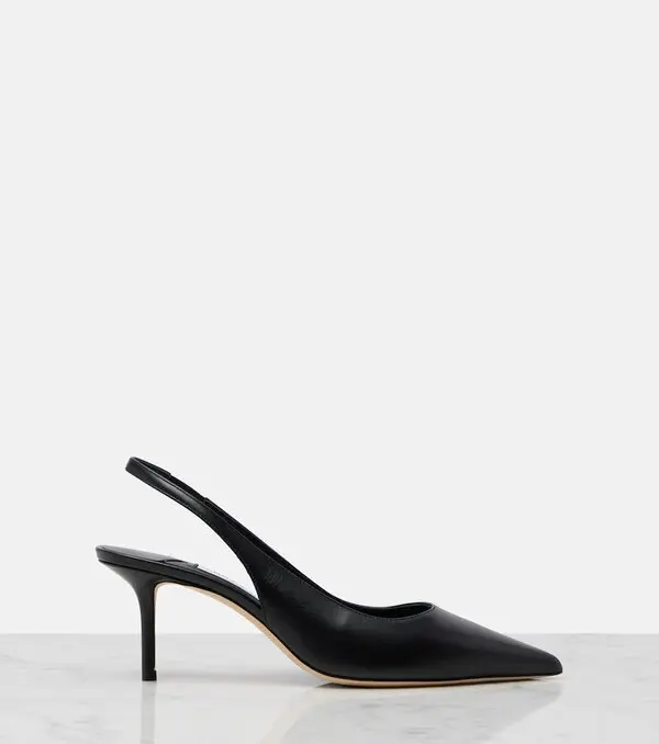 JIMMY CHOO Love Leather Slingback Pumps - Black