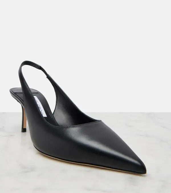 JIMMY CHOO Love Leather Slingback Pumps - Black