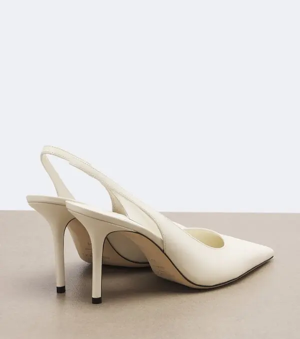 JIMMY CHOO Love Leather Slingback Pumps - White
