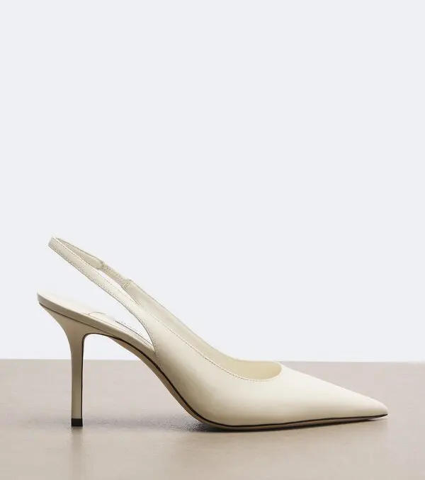 JIMMY CHOO Love Leather Slingback Pumps - White