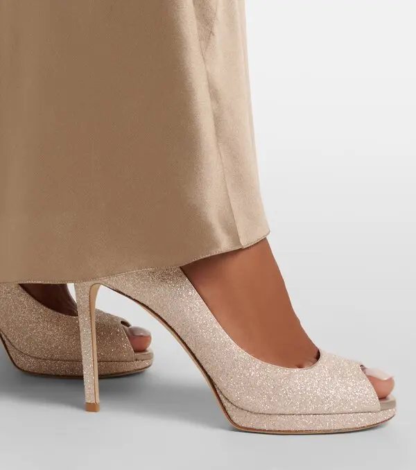 JIMMY CHOO Riya Glitter Pumps - Gold