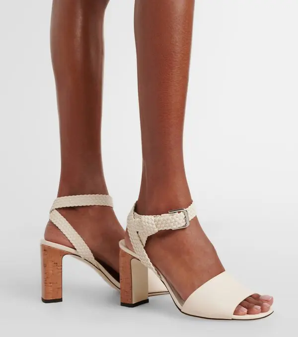 JIMMY CHOO Rori Braided Leather Sandals - White