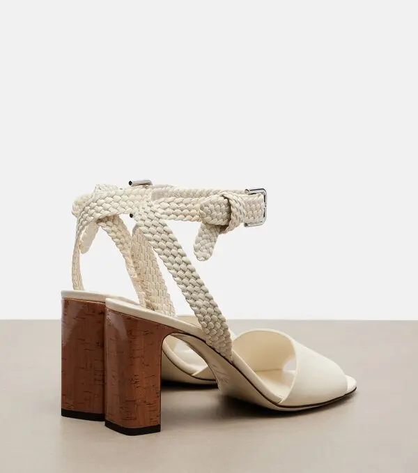 JIMMY CHOO Rori Braided Leather Sandals - White
