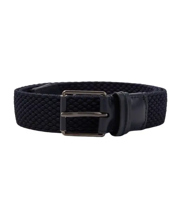 Zegna Braided Leather-trimmed Belt - Blue