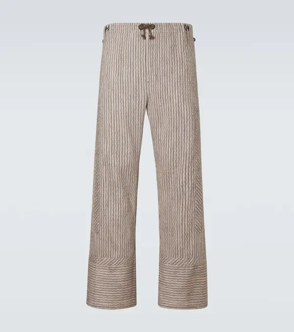 KIKO KOSTADINOV Kyan Cotton And Linen-blend Straight Pants - Multicoloured