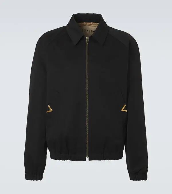 Valentino Garavani Vgold Cotton Blouson Jacket - Black