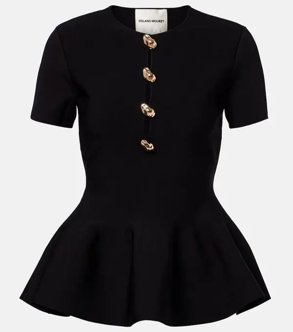 Roland Mouret Embellished Peplum Top