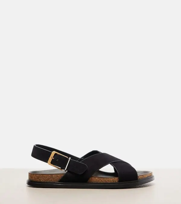 THE ROW Buckle Suede Sandals
