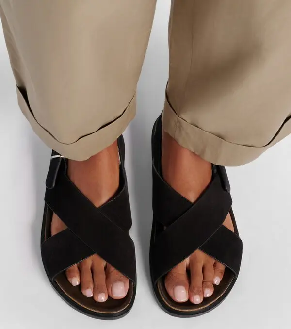 THE ROW Suede Buckle Sandals