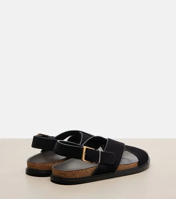THE ROW Suede Buckle Sandals