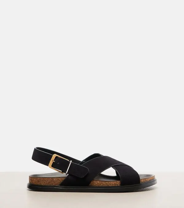 THE ROW Suede Buckle Sandals