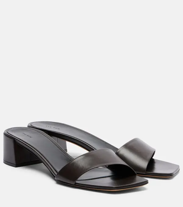 THE ROW Leather Mules - Brown