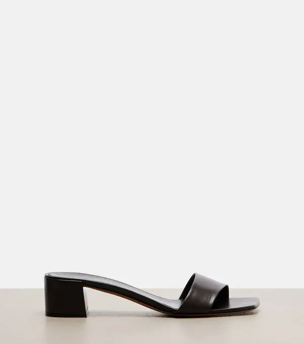 THE ROW Leather Mules - Brown